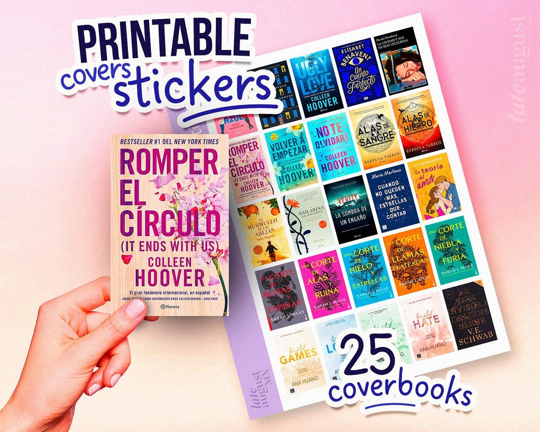 Printable Covers Books Stickers / Book Covers Stickers / Book Cover ...