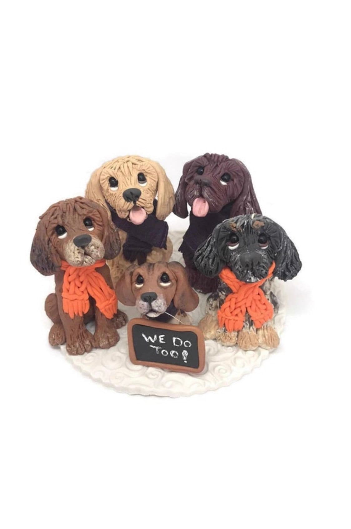 Custom Dog Wedding Cake Topper: Handmade Polymer Clay Pet Figurine - Etsy