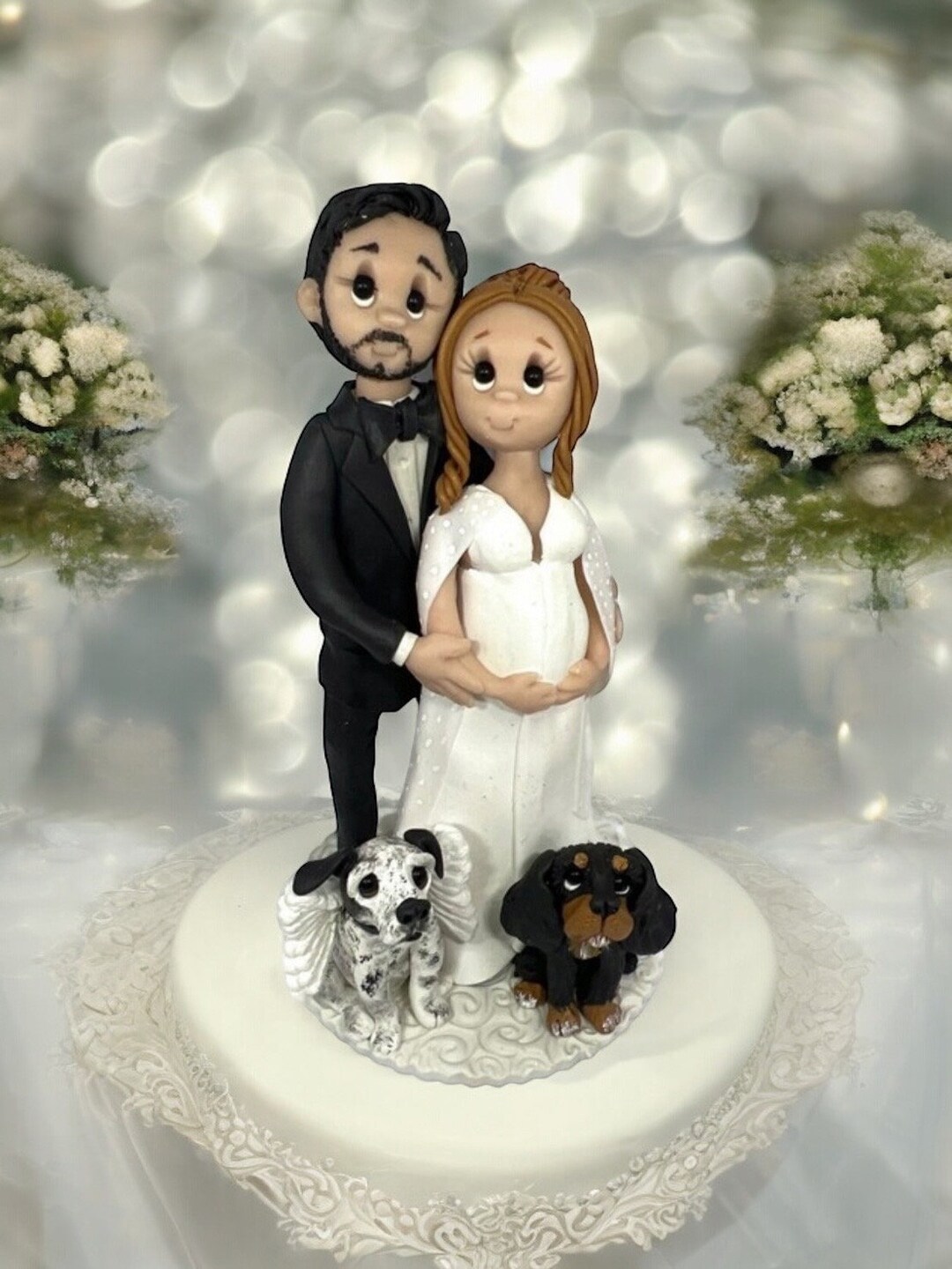 Pregnant Bride Wedding Cake Topper Custom Made to Resemble You DEPOSIT ...