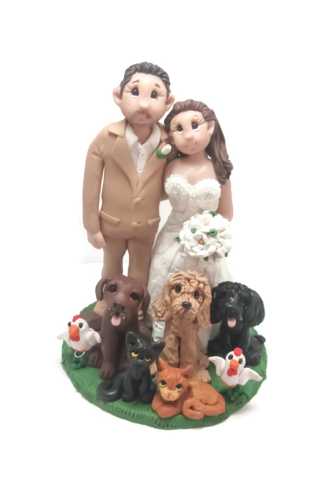 Custom Cake Topper Animal Lovers Wedding Cake Topper Bride - Etsy