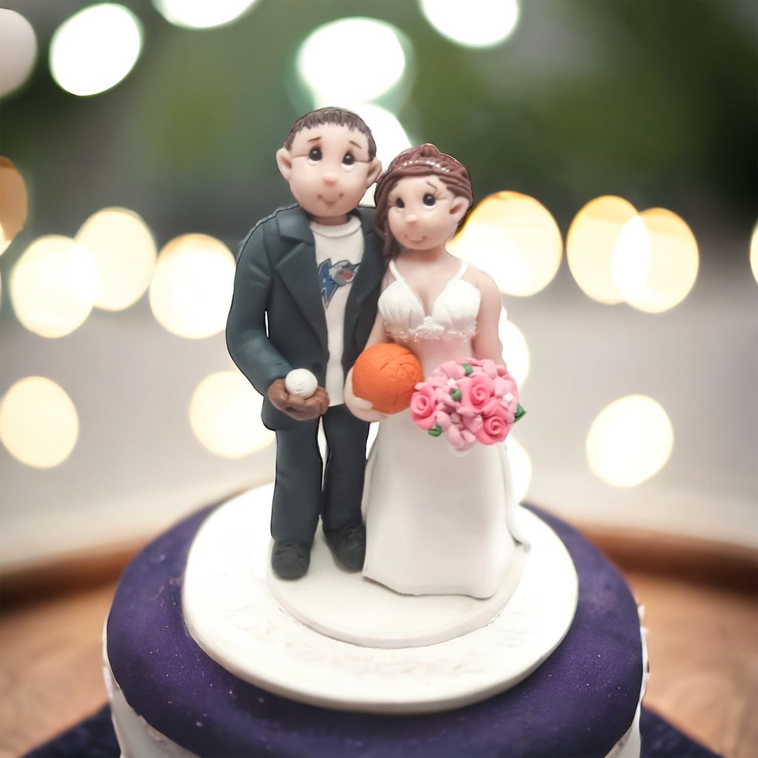 Custom Wedding Cake Topper, Coach Wedding Cake Topper, Bride and Groom ...