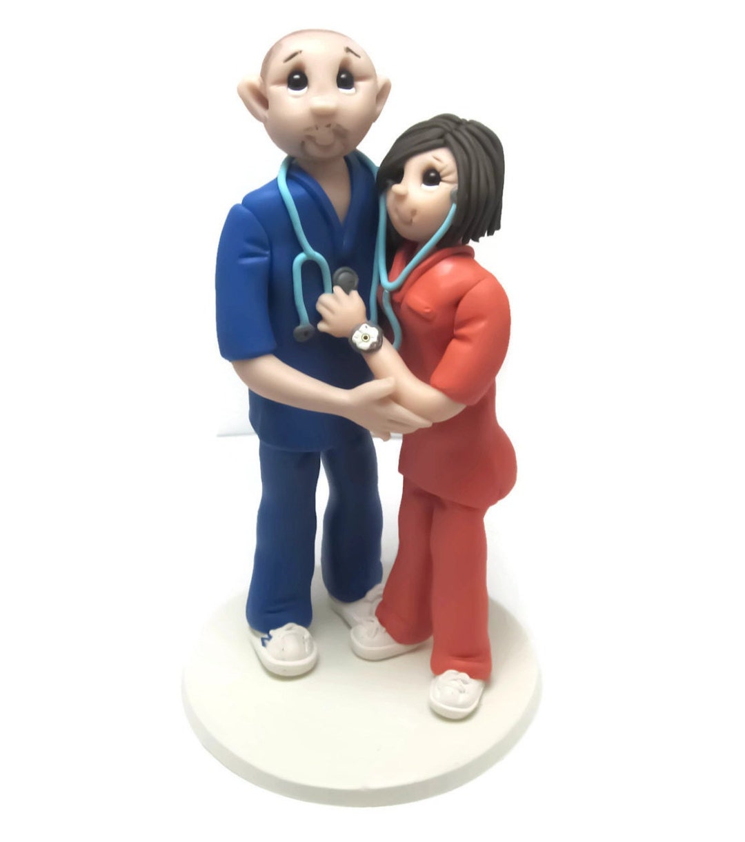 Doctor & Nurse in Scrubs Customized Wedding Cake Topper - Etsy
