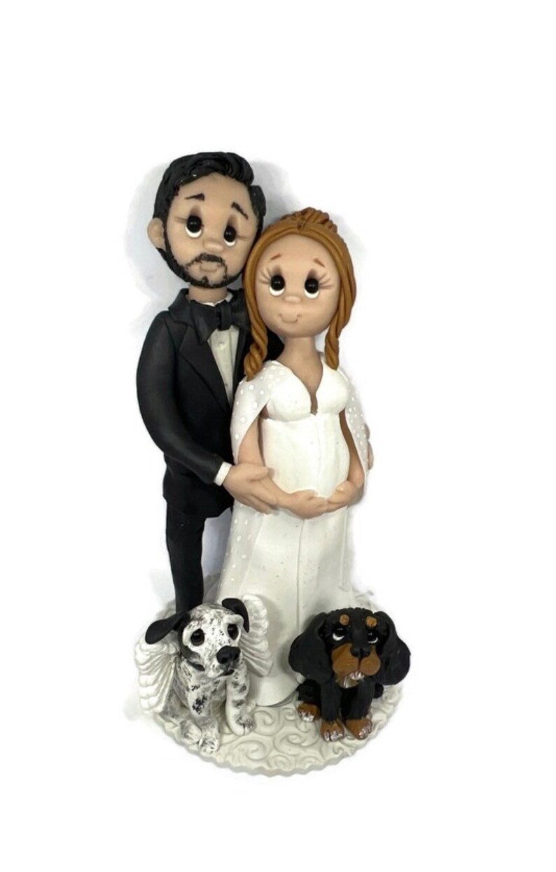 Pregnant Bride Wedding Cake Topper Custom Made to Resemble You DEPOSIT ...