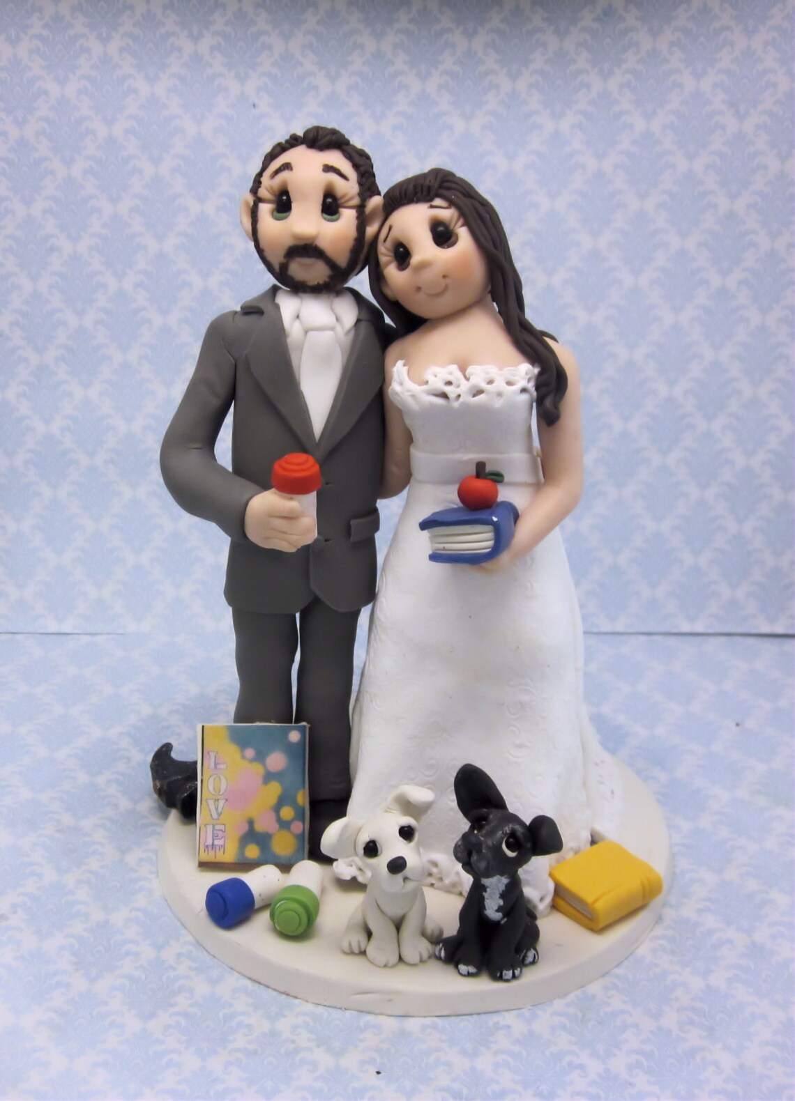 Teacher Bride and Groom Wedding Cake Topper Custom Wedding - Etsy