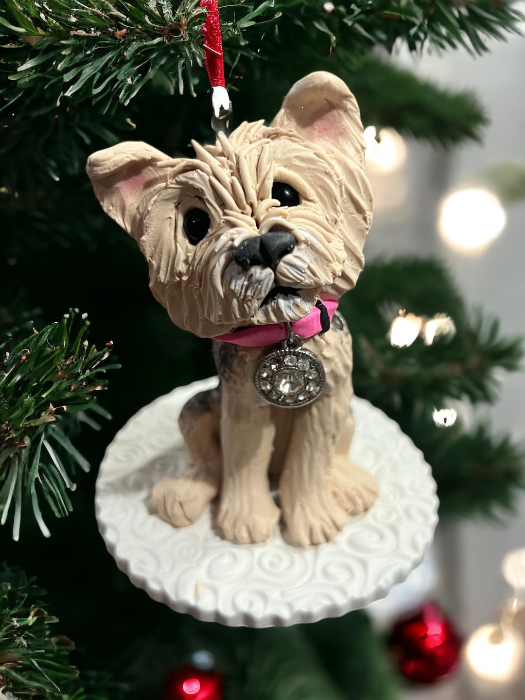 Handcrafted Personalized Pet Christmas Ornament - Custom Pet Portrait ...