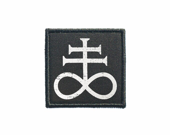 Cats Head With Leviathan Cross Embroidered Patch Applique Gothic Emo ...