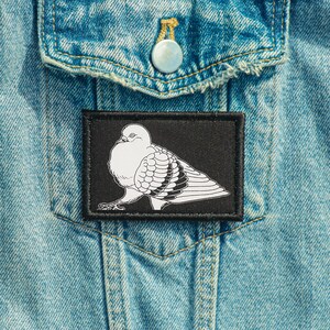 Iron on Pigeon Goth Patch Horror DIY Embroidered Patch, Badge, Applique ...
