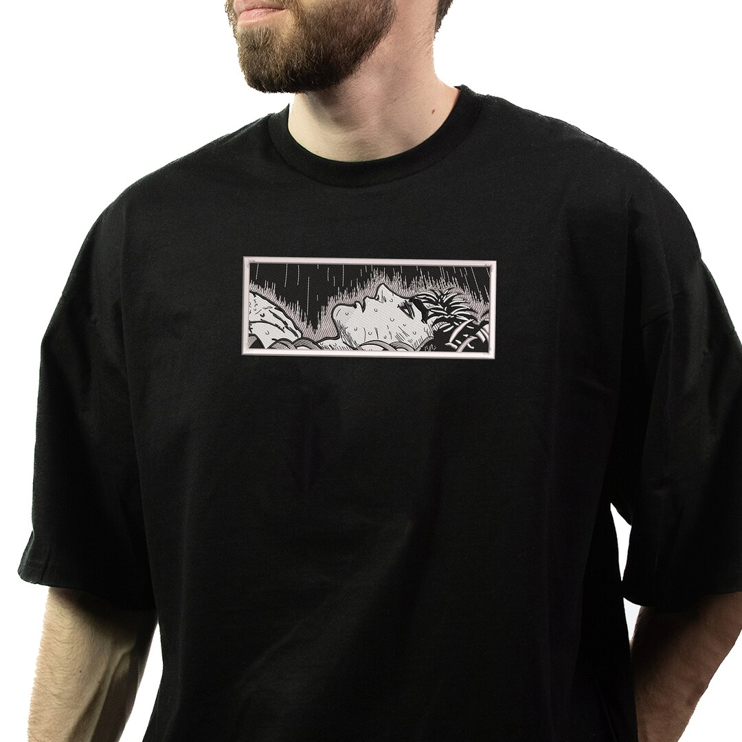 Oversize T-shirt With Anime Embroidery Unisex Shirts, Cool Japanese ...