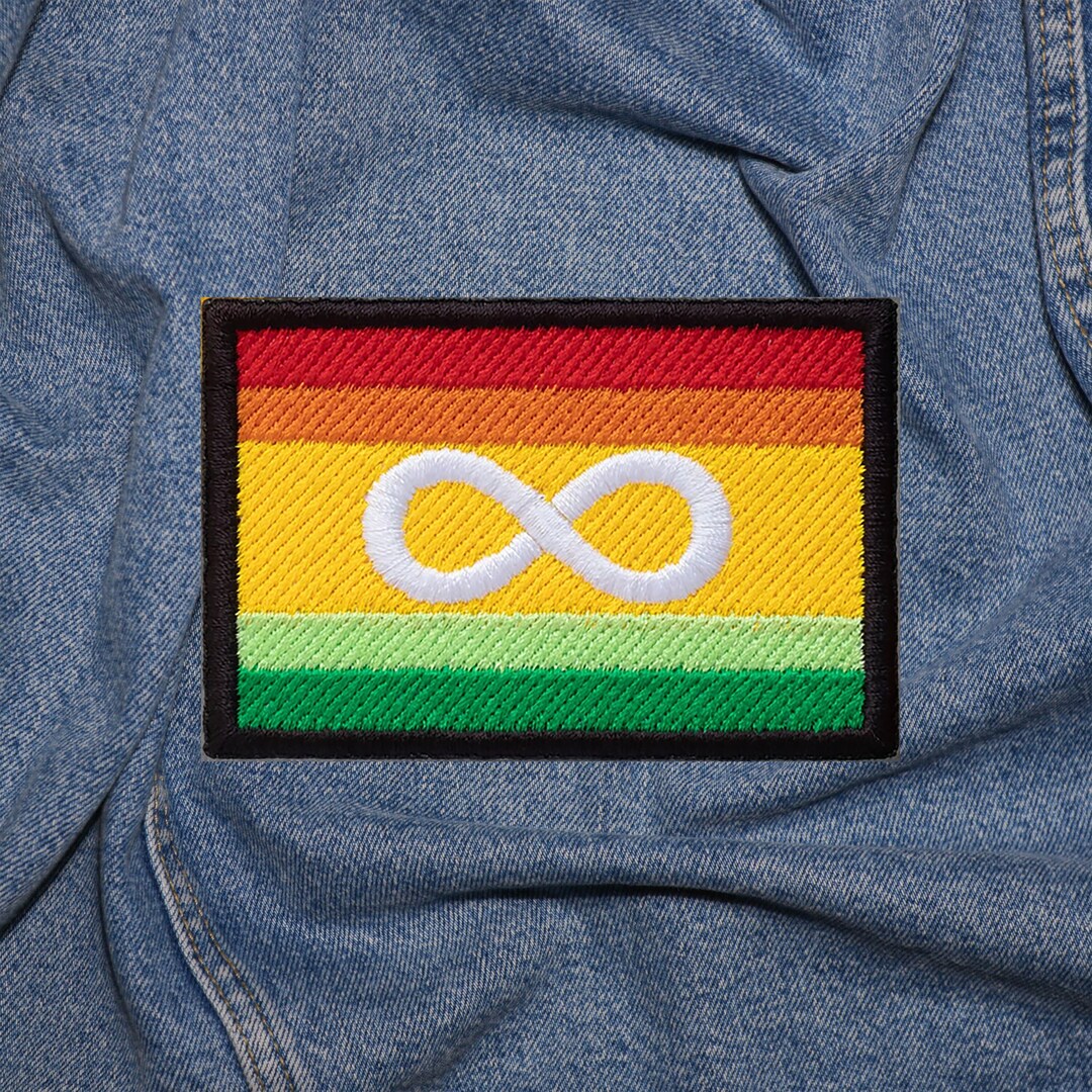 Iron on Autistic Pride Flag Embroidered Patch Celebrate Diversity ...