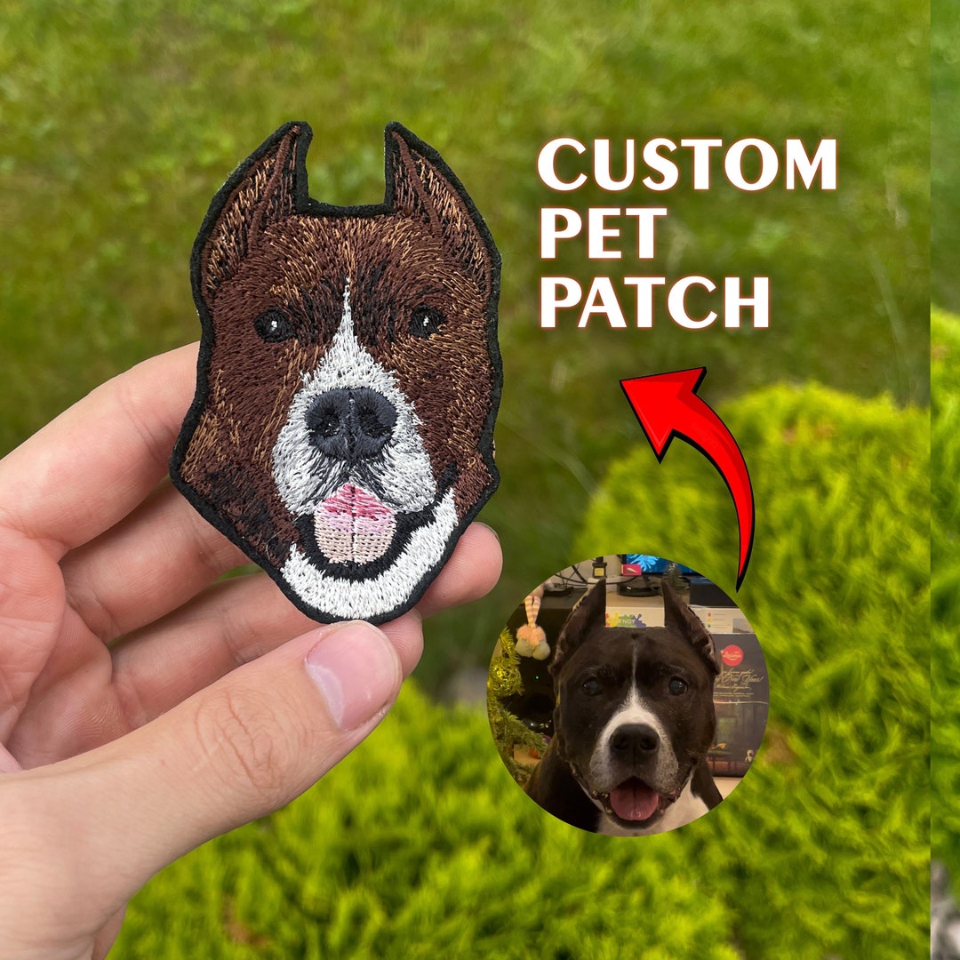 Custom Pet Portrait Patch Embroidery for Your Beloved Pet's Keepsake ...
