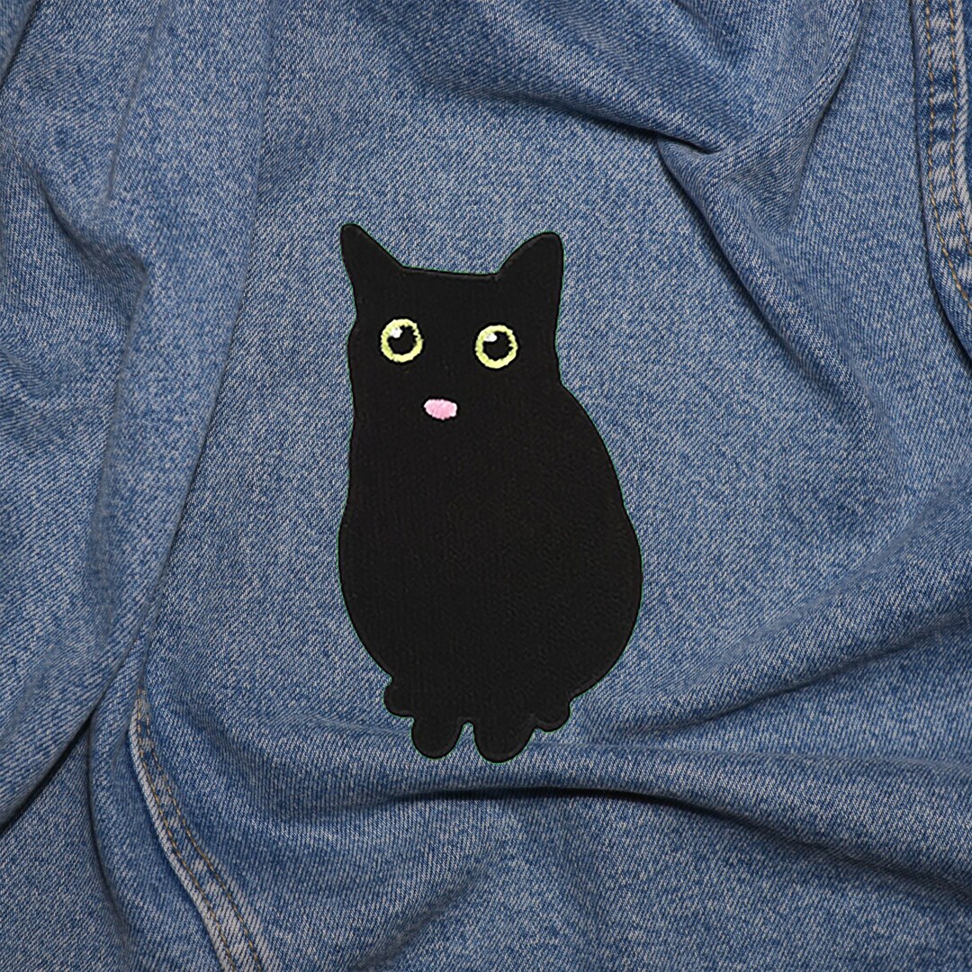 Iron on Cute Cheeky Cat Shows Tongue Patch, Angry Cat Patch, Funny ...