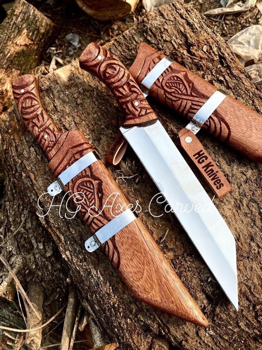 Hand Carved Seax or Sax Knife Crafted Historical-style With Single ...
