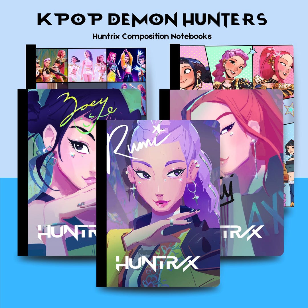 Huntrix Kpop Demon Hunters Notebook – Custom Name Journal - Composition ...