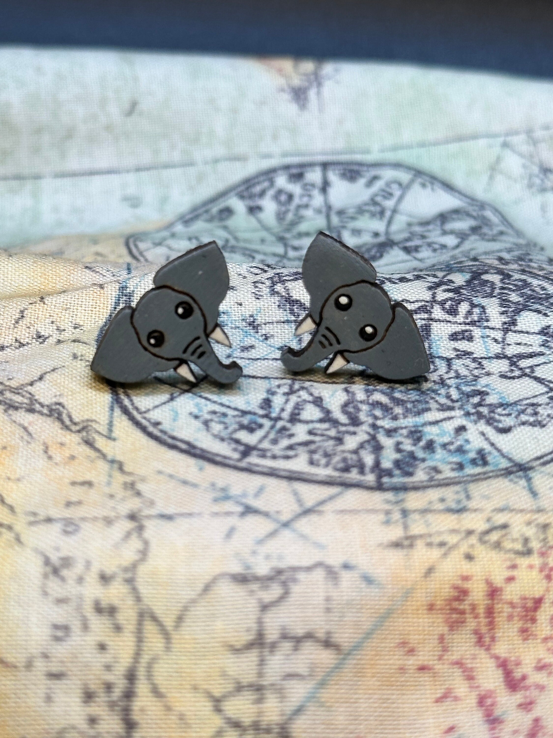 Hand-painted Zoo Animal Stud Earrings: Wooden Animal Lover Gift - Etsy