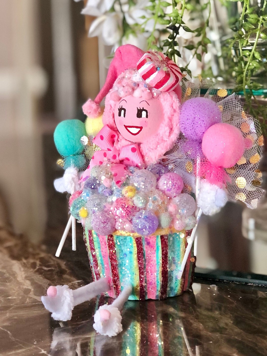 Cupcake Ornament Candy Land Theme Cupcake Pixie Fairy Sweets Theme Vintage Style Retro Style ...