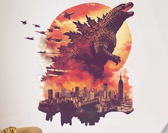 Removable Godzilla Wall Decal Kong Wall Sticker Monster Wall Mural ...