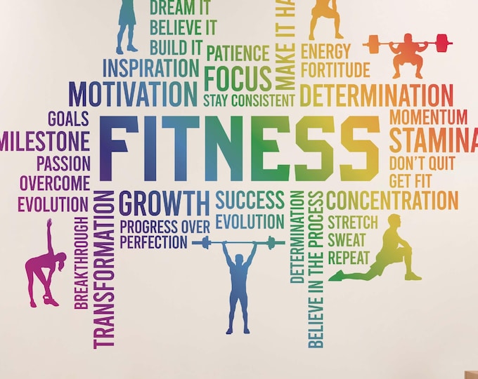 One More Rep Gym Quote Wall Decal Art Sticker Vinyl Home Decor Girls ...