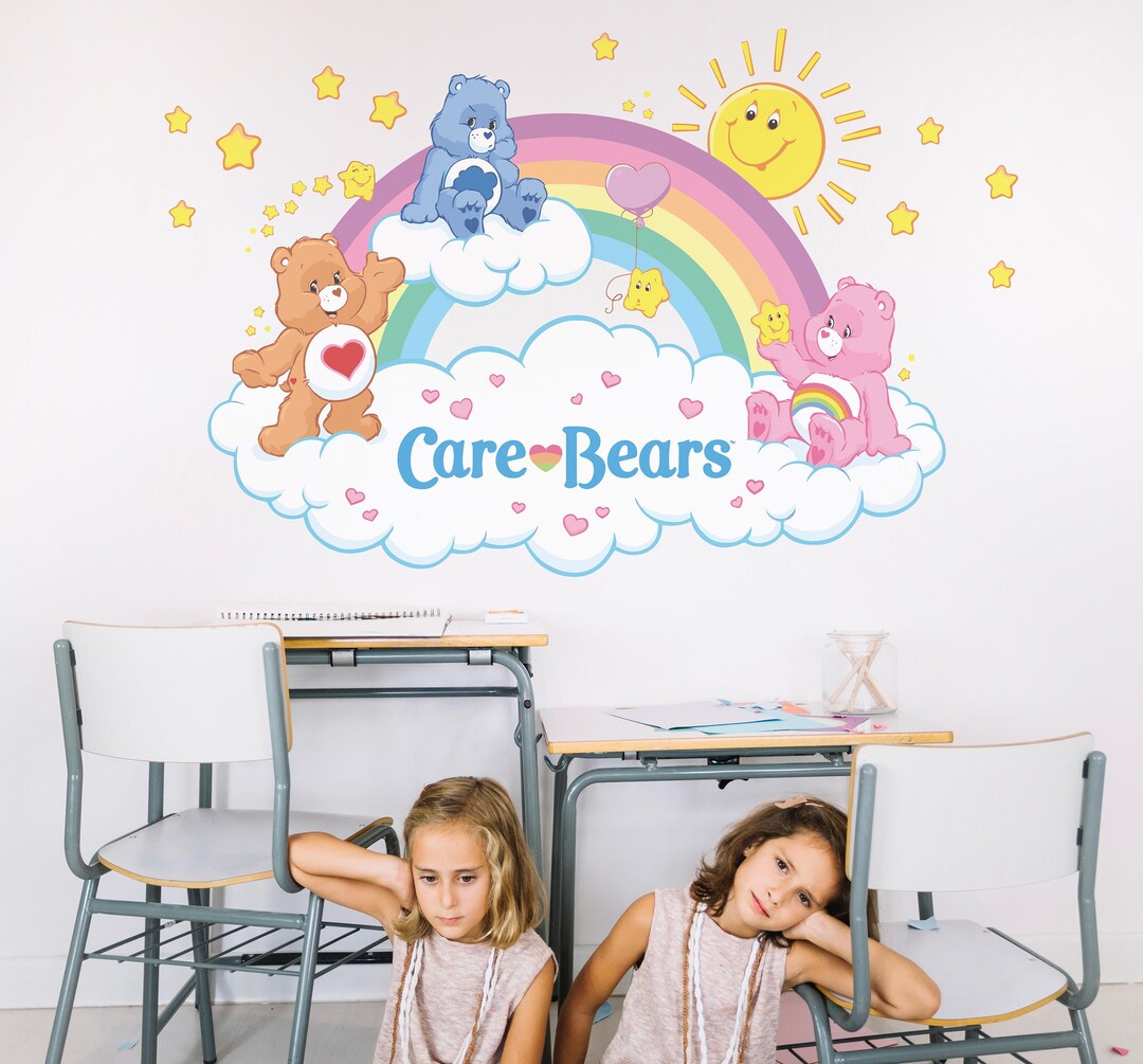 Removable Care Bear Wall Decal Pink Bear Wall Art Tender Heart Bear ...