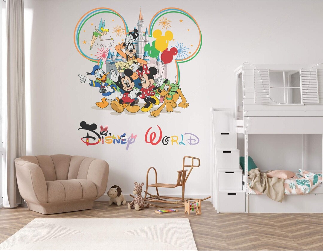Disney World Wall Decal Disney Wall Art Mickey Wall Sticker Minnie ...
