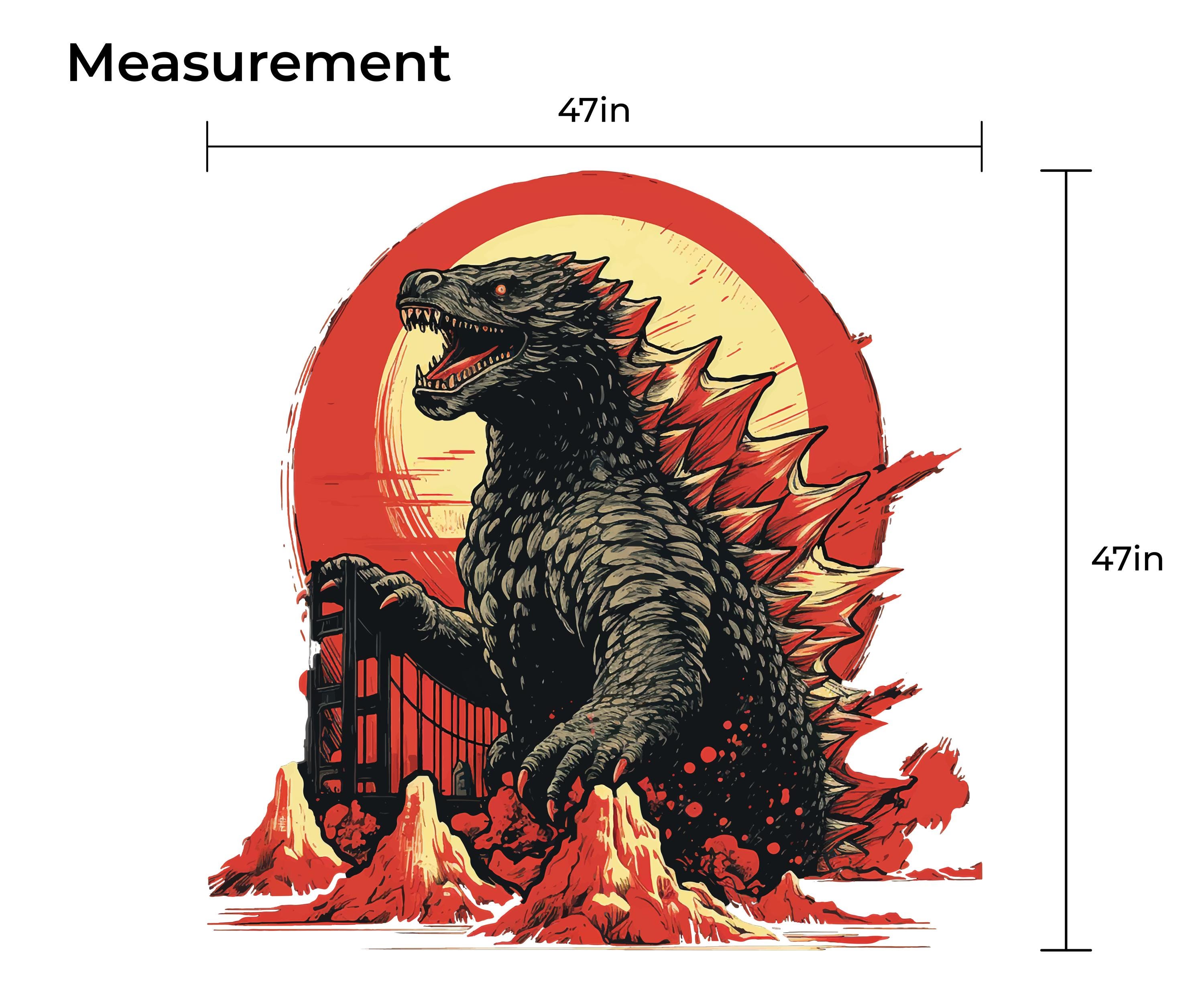 Godzilla Wall Decal Kaiju Wall Art Godzilla Wall Art Japan Monster Wall ...
