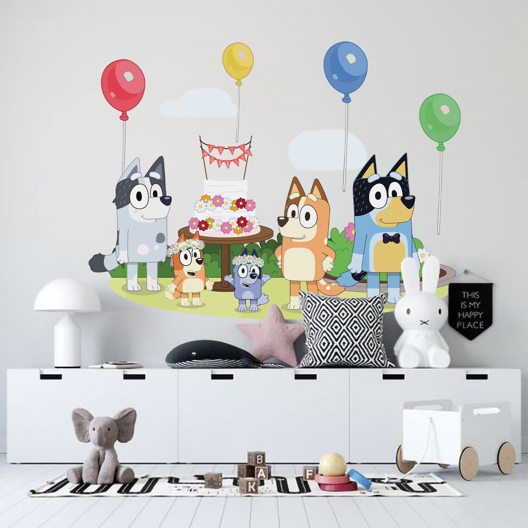 Bluey Wall Decal Bandit Heeler Wall Sticker Chilli Heeler Decal Bluey ...