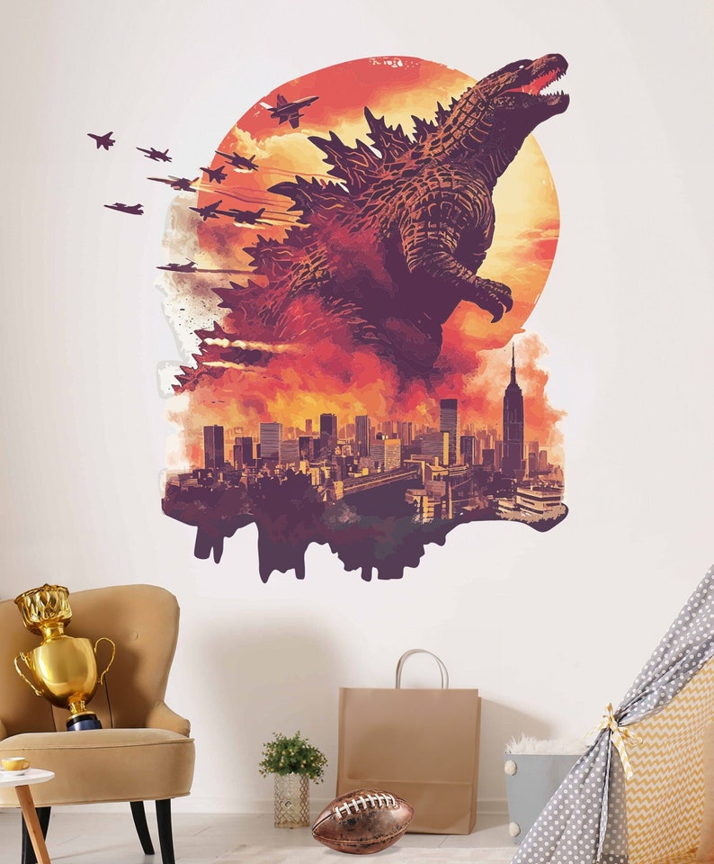 Removable Godzilla Wall Art Kong Wall Sticker Monster Wall Mural Kaiju ...