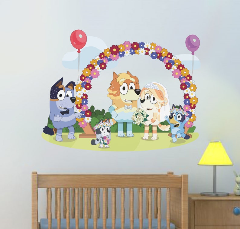 Bluey Wall Decal Bandit Heeler Wall Sticker Chilli Heeler Decal Bluey ...