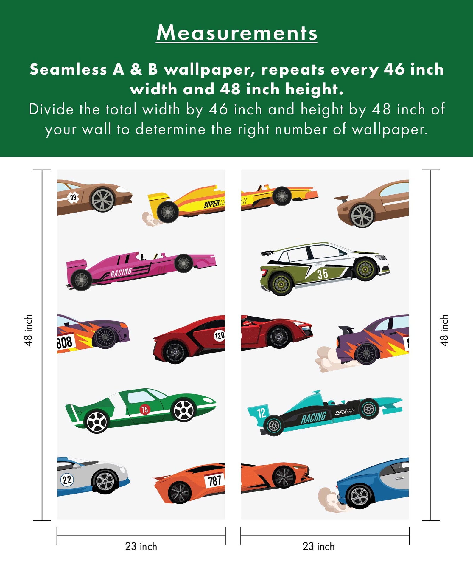 Sport Car Wall Decal Car Wallpaper Car Wall Sticker Colorful Car Wall ...