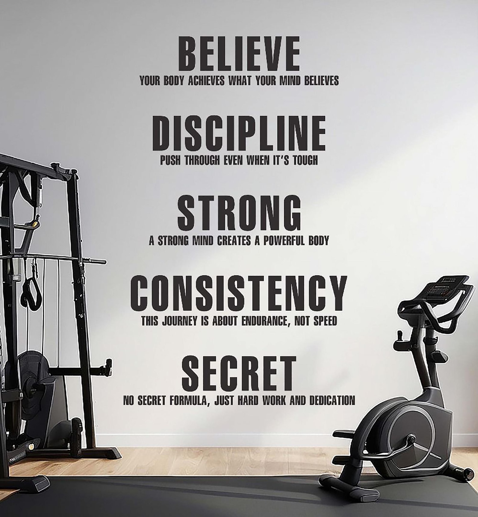 Motivational Quote Wall Decal Fitness Wall Sticker Gym Quote Wall Art ...