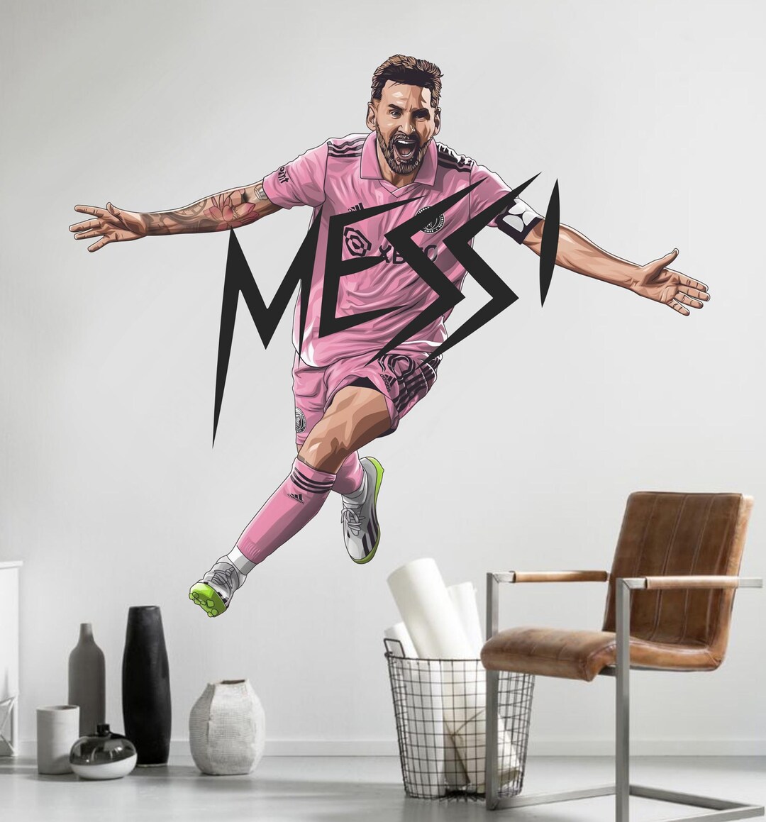 Goat Wall Decal Legends Footballer Wall Sticker Soccer Wall Art Messi ...