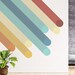 Retro Stripe Wall Decal Colorful Strips Wall Art Round Bar Wall Sticker ...