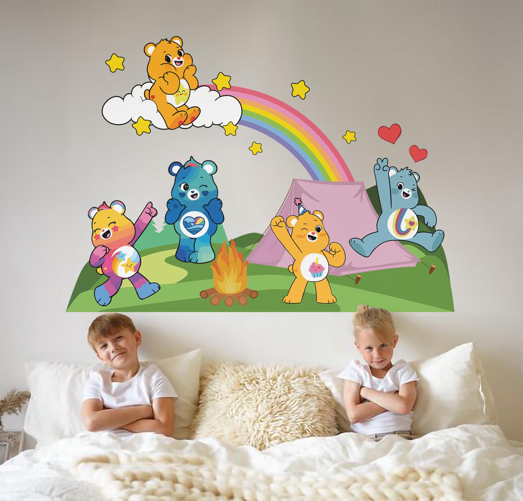 Removable Care Bear Wall Decal Pink Bear Wall Art Funshine Bear Wall ...