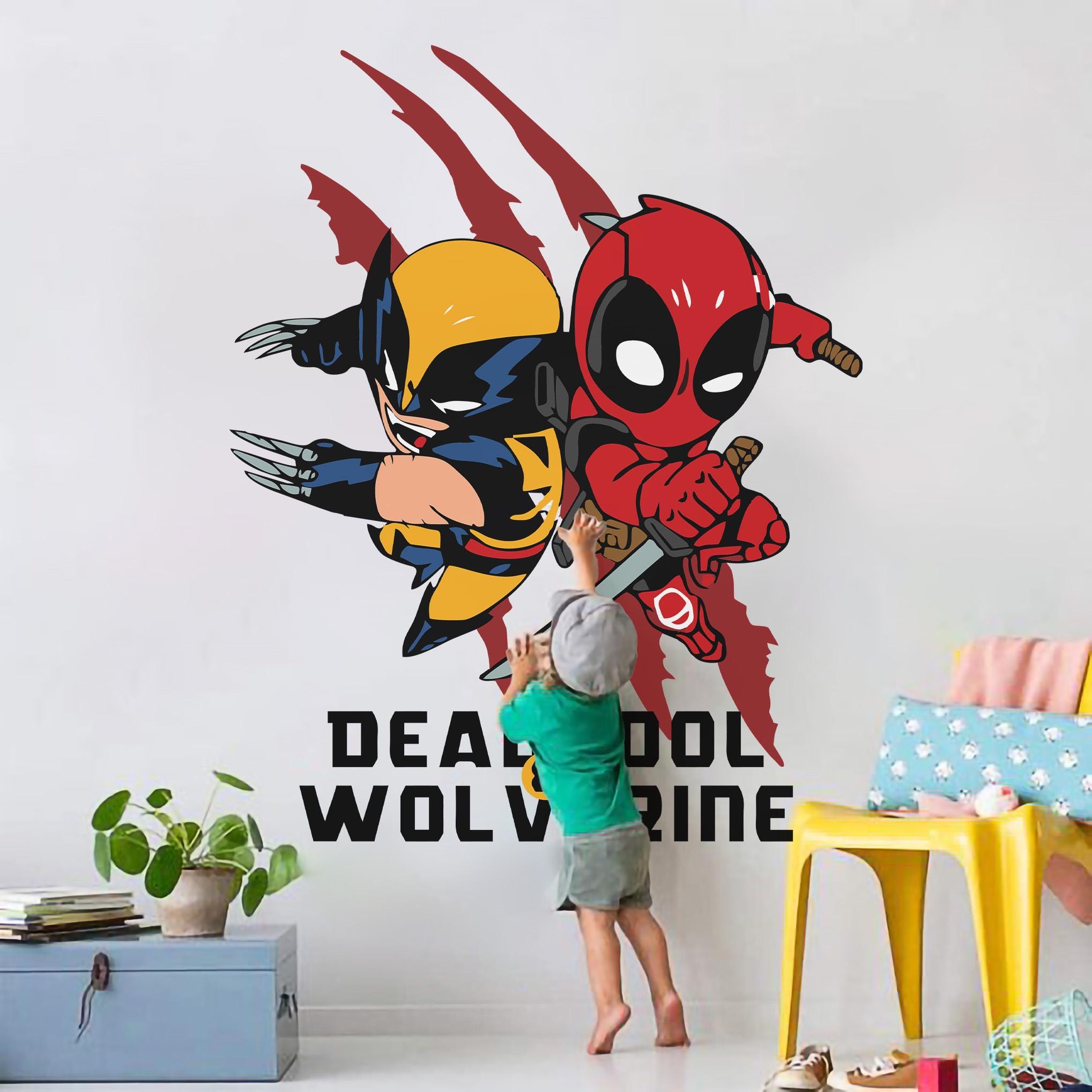 Superhero Wall Decal Dead Pool Wall Art Deadpool Wall Sticker Wolverine ...