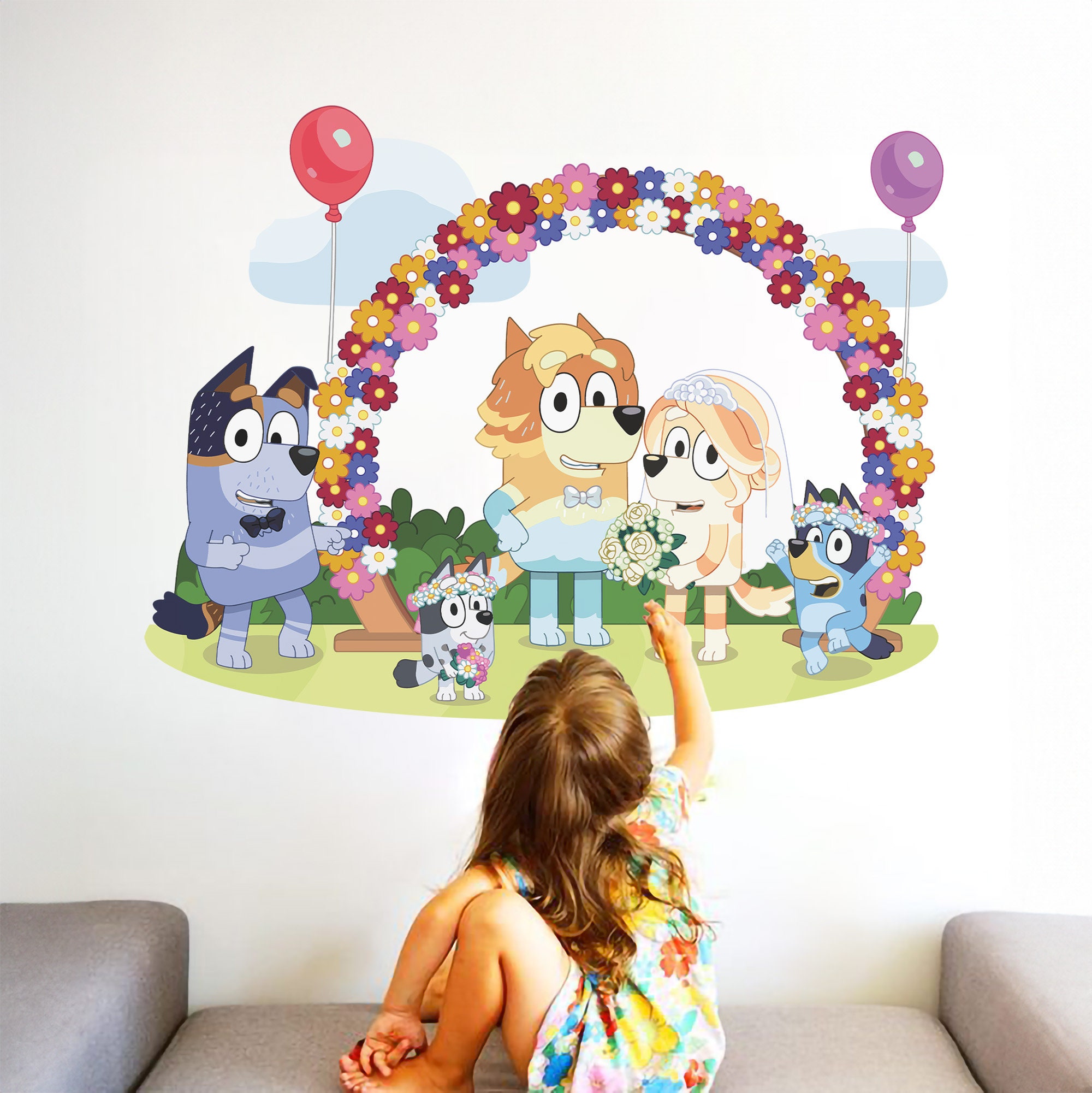 Bluey Wall Decal Bandit Heeler Wall Sticker Chilli Heeler Decal Bluey ...