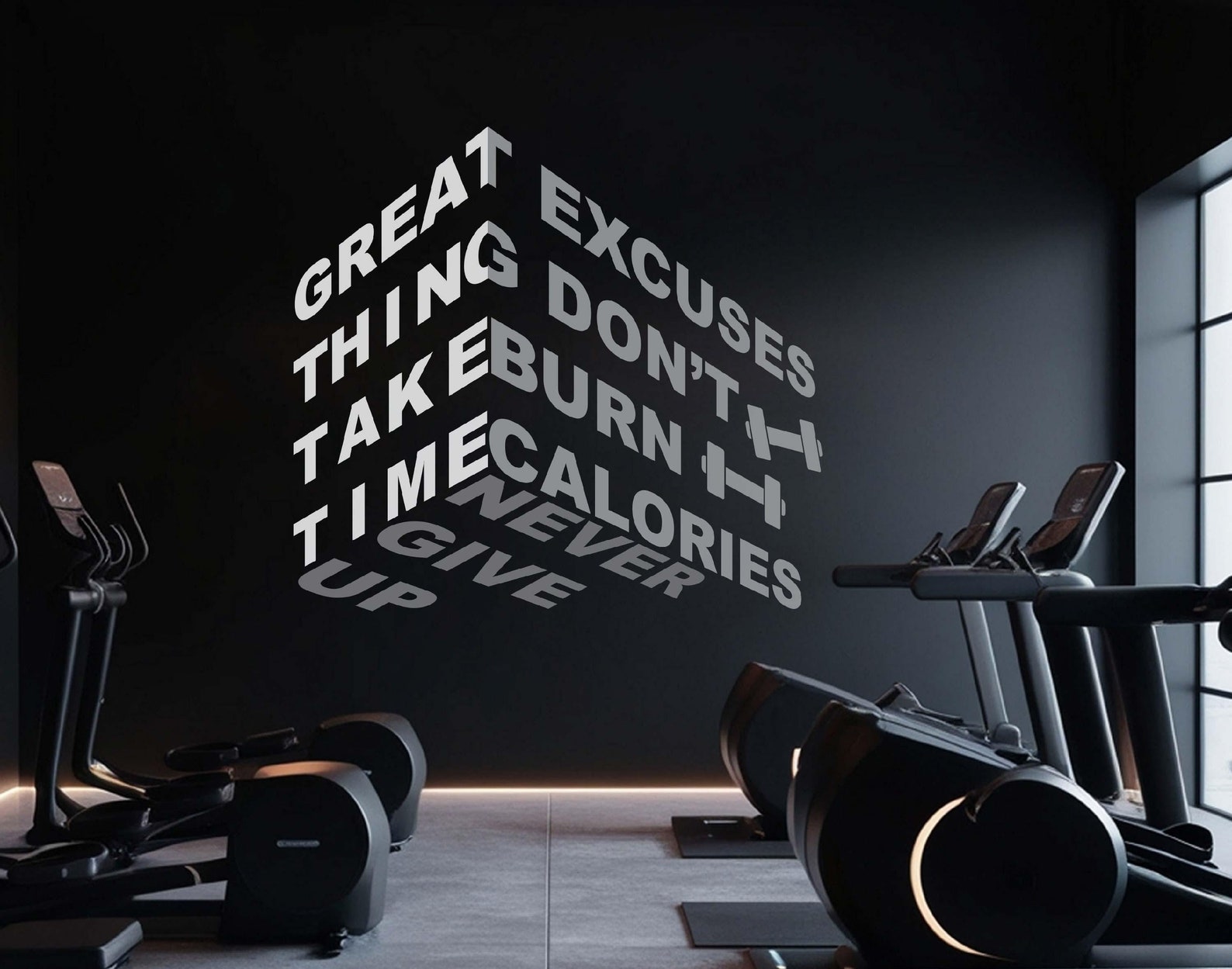 Fitness Gym Wall Decal Motivation Quote Wall Art Gym Wall Sticker Big ...