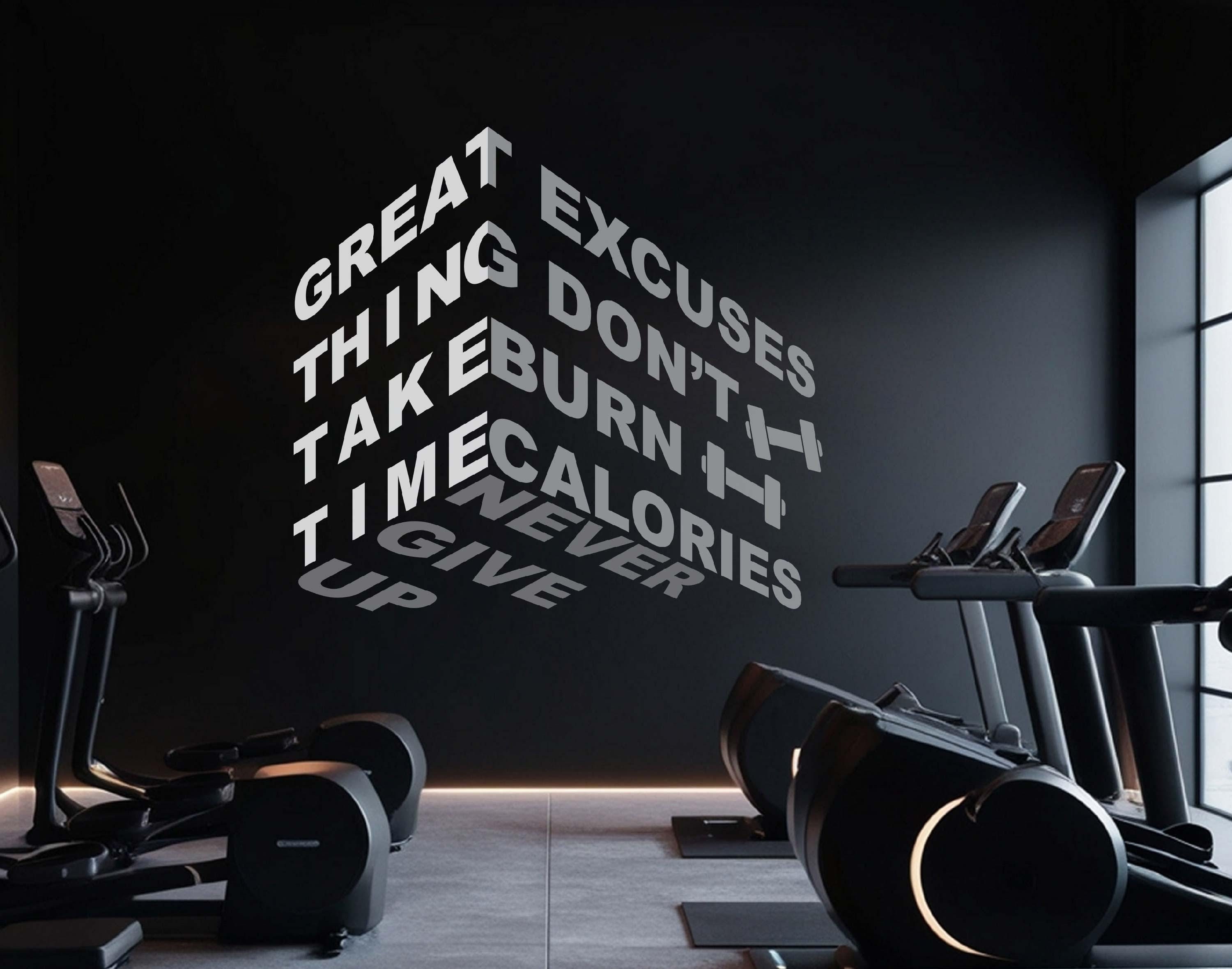 Fitness Gym Wall Decal Motivation Quote Wall Art Gym Wall Sticker Home ...