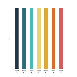Colorful Stripe Wall Decal Rainbow Strip Wall Art Color Stripe Wall ...
