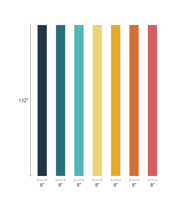 Colorful Stripe Wall Decal Rainbow Strip Wall Art Color Stripe Wall ...