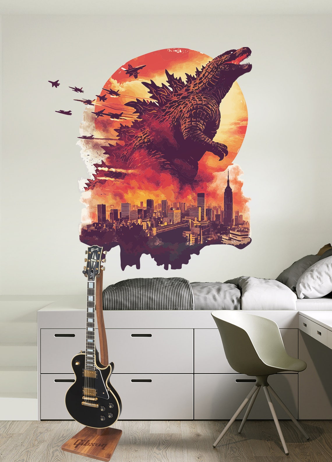 Removable Godzilla Wall Decal Kong Wall Sticker Monster Wall Mural ...