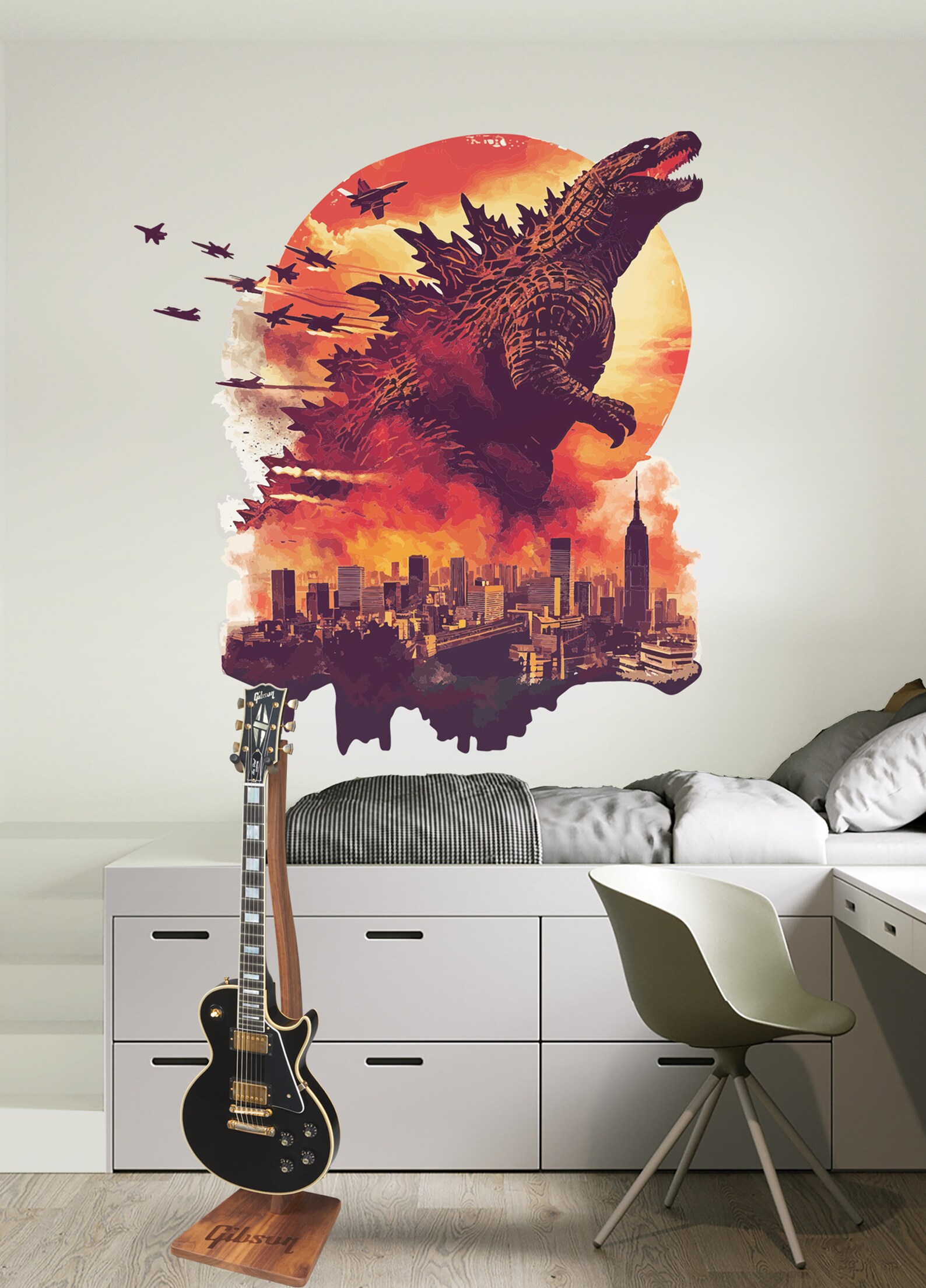 Removable Godzilla Wall Decal Kong Wall Sticker Monster Wall Mural ...