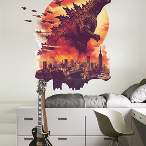 Removable Godzilla Wall Decal Kong Wall Sticker Monster Wall Mural ...
