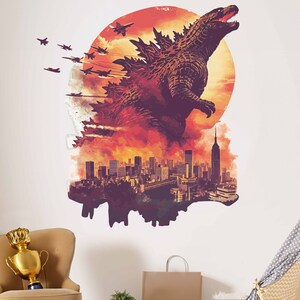 Removable Godzilla Wall Decal Kong Wall Sticker Monster Wall Mural ...