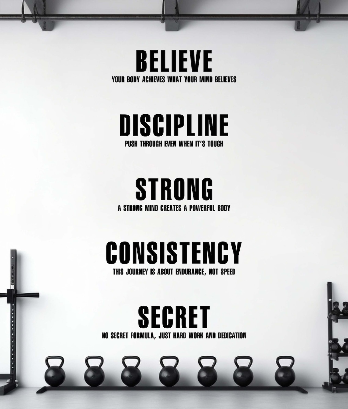 Motivational Quote Wall Decal Fitness Wall Sticker Gym Quote Wall Art ...