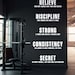 Motivational Quote Wall Decal Fitness Wall Sticker Gym Quote Wall Art ...