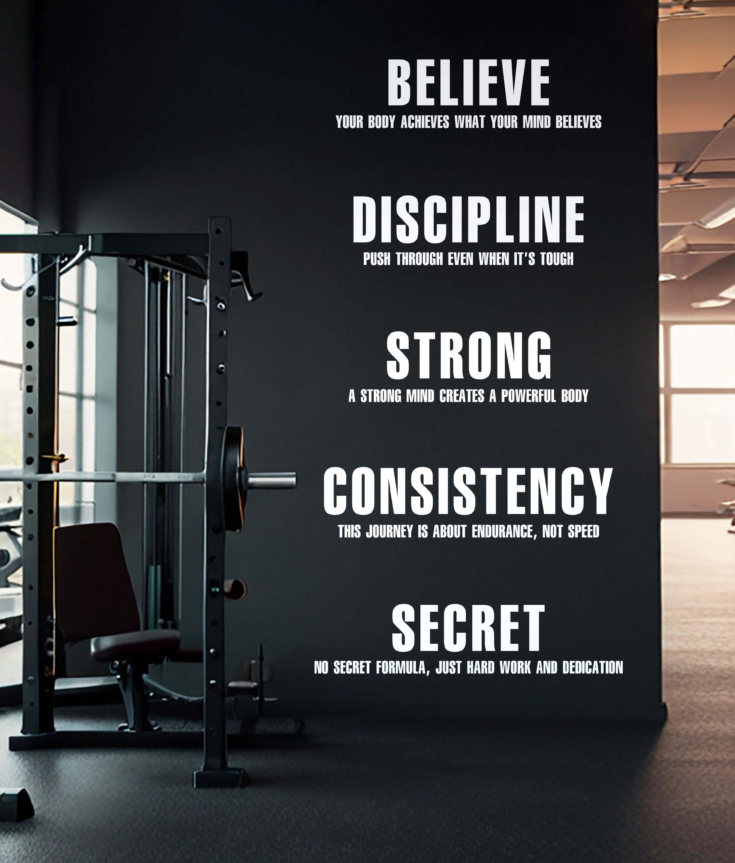 Motivational Quote Wall Decal Fitness Wall Sticker Gym Quote Wall Art ...