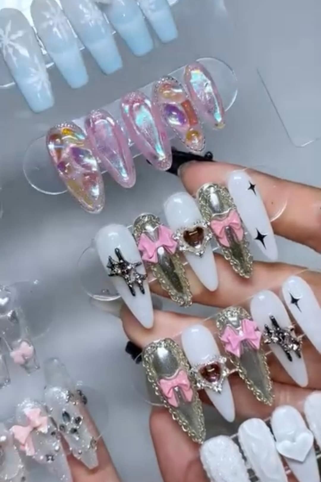3 Sets Mystery Box Randomly Picked Nails Surprise Box Press on Nails ...