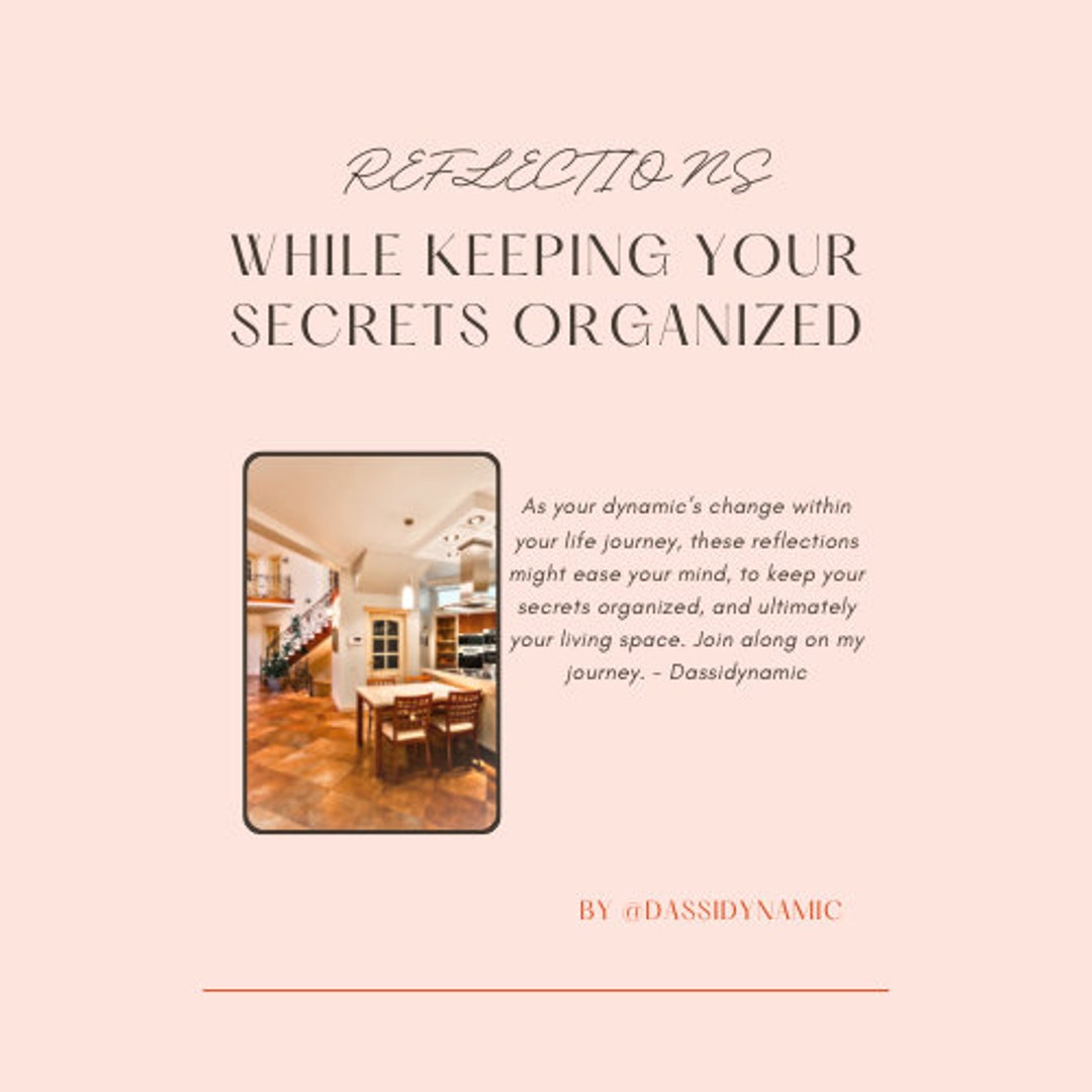 Reflections While Keeping Your Secrets Organized E-book - Etsy