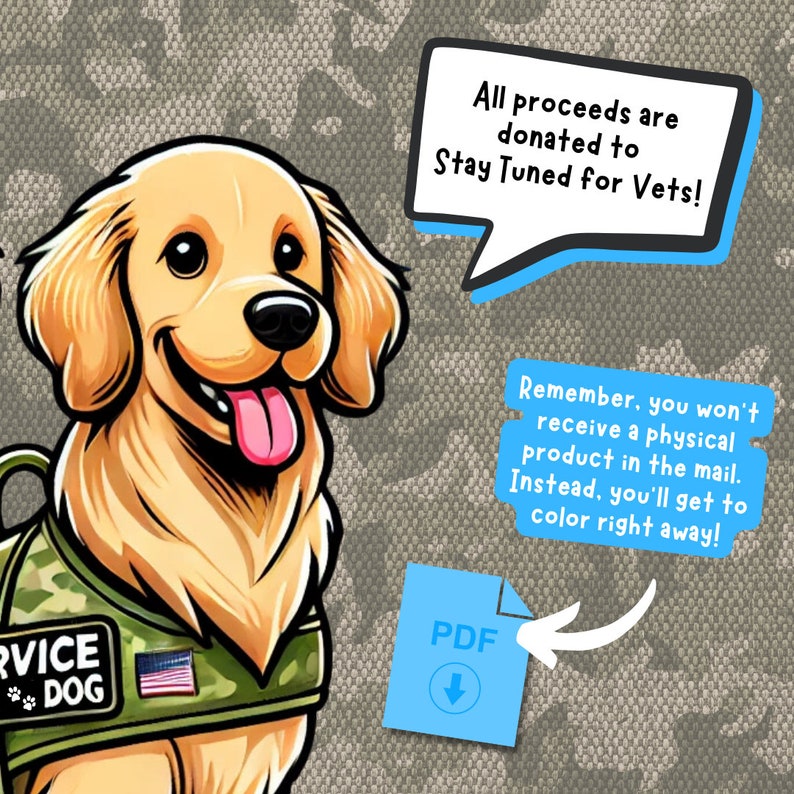 Service Dog Coloring Pages | Benji the Service Dog | Digital Download ...