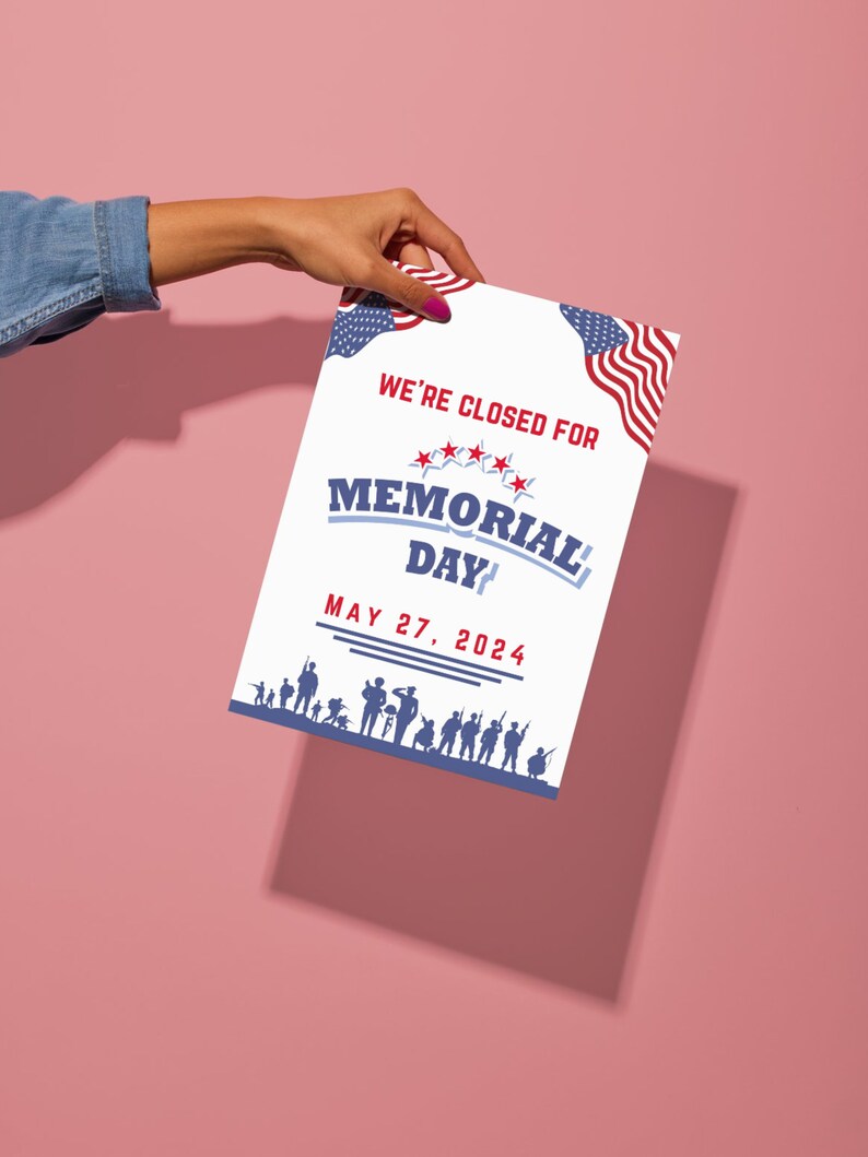 BUNDLE Memorial Day Closure Signs: Printable Signs for Retail ...