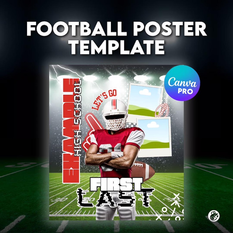 Football Team Photo Collage Template: Editable Senior Poster (canva Pro ...